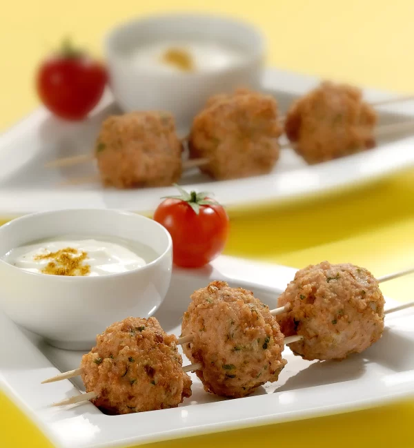 Croquetas de sardinas y limón con dip de yogur y curry - Nutriser